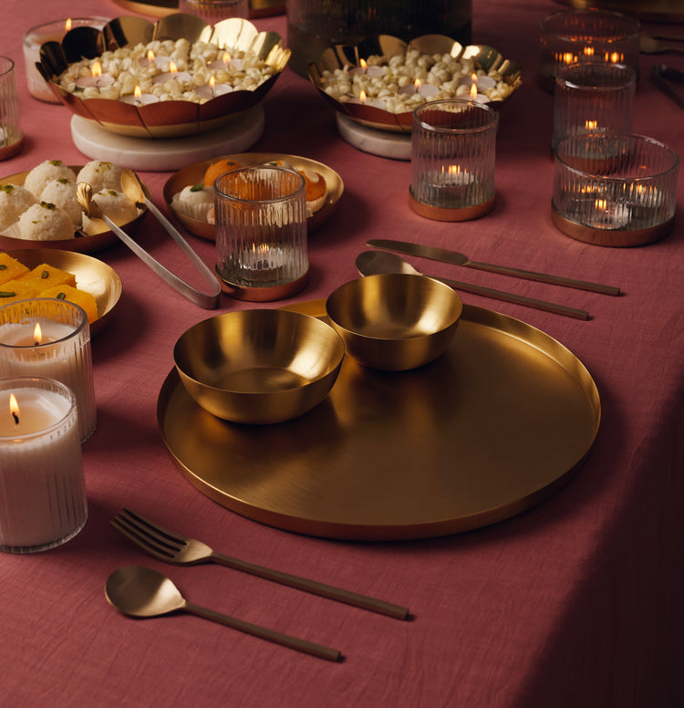 Shop brass dinner set online – Fleck